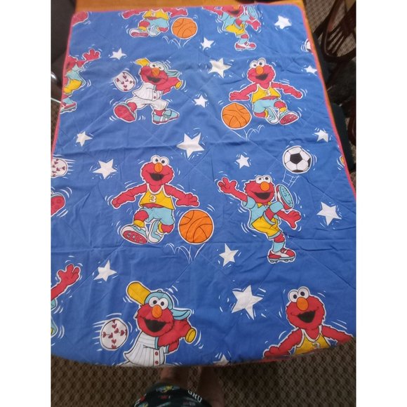 Other | Vtg Elmo Quilt Kids Baby Filled Basketball Soccer Baseball ...